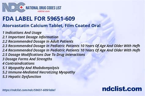 FDA Label For Atorvastatin Calcium Tablet Film Coated Oral