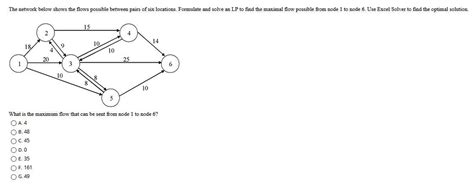 Solved The Network Below Shows The Flows Possible Between Chegg