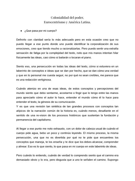 Colonialidad Del Poder Flores Guerrero Santiago Ariel Pdf Verdad