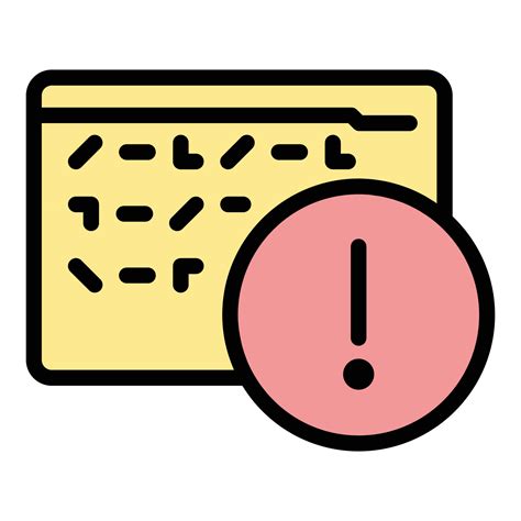 Warning Cipher Icon Color Outline Vector 15144221 Vector Art At Vecteezy