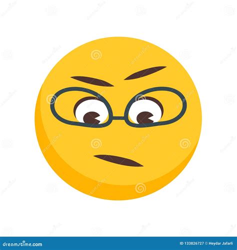 Nerd Icon Vector Isolated On White Background Nerd Sign Stock Vector