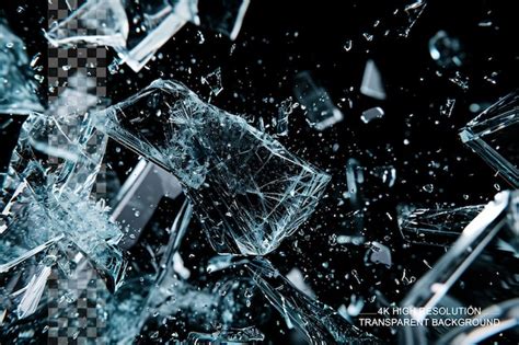 Premium Psd Shattered Glass Shards Abstract Explosion Captured On