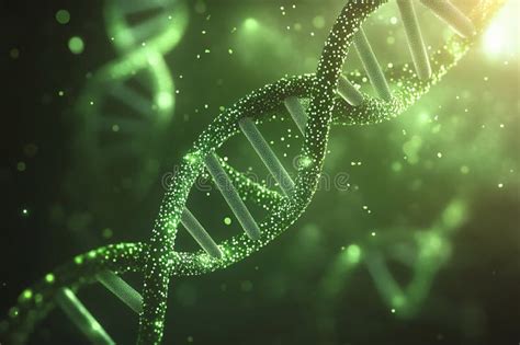 Glowing Green Dna Strand Abstract Background High Quality Image Stock Illustration