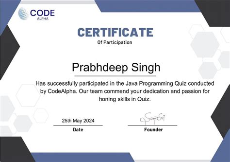 Prabhdeep Singh On Linkedin Java Javaprogramming Codealpha