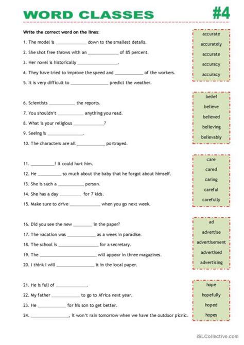 33 Word Classes General Grammar Practice Grammar Practice