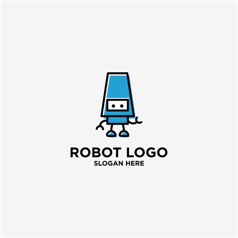Cute Robot Simple Character Logo Design Vector Art At Vecteezy