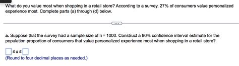 Solved What Do You Value Most When Shopping In A Retail Chegg