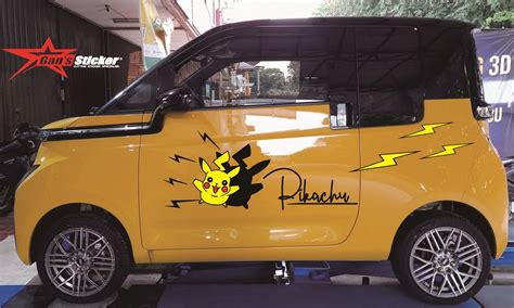 Sticker Pokemon Sticker Mobil Kuning Honda Brio Ayla Wuling Air Ev