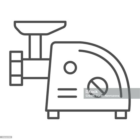 電肉磨床細線圖示 廚房電器概念 白色背景上的肉薄荷標誌 碎床機圖示在輪廓風格為移動概念和網頁設計向量圖形向量圖形及更多互聯網圖片 Istock