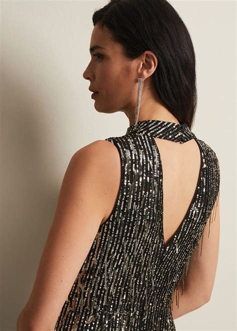 Clover Sequin Fringe Maxi Dress Phase Eight Uk