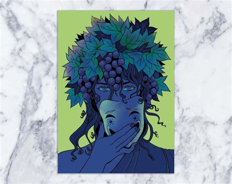 Dionysus Art Print Greek Mythology Wall Decor Neon Dionysus Portrait
