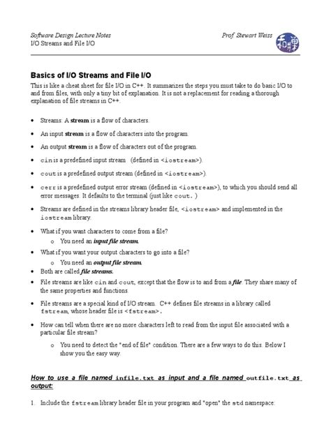 C Basics Of I O Streams And File I O Pdf Filename Computer File