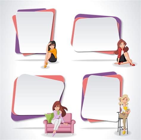 종이 배너 벡터 만화 학생 Eps Uidownload