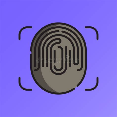 Biometric Recognition Icon Vector Illustration Flat Outline Cartoon