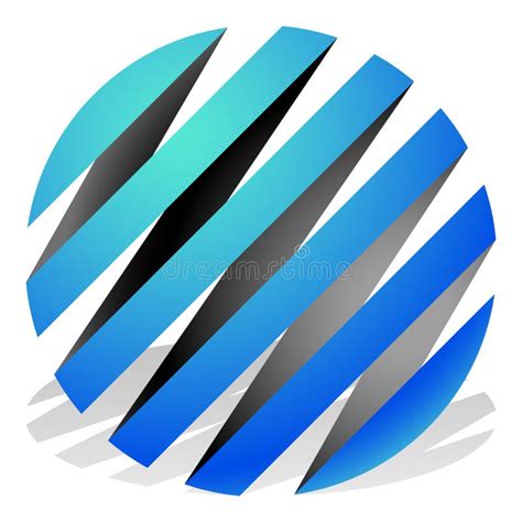 Striped 3d Spheres Orbs Sphere Icons Abstract Sphere Logos Stock