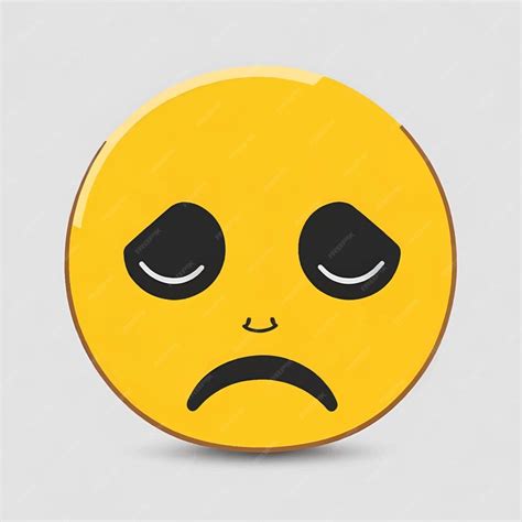 Premium Vector Cute Sad Face Emoji Sadness Unhappy Yellow Face