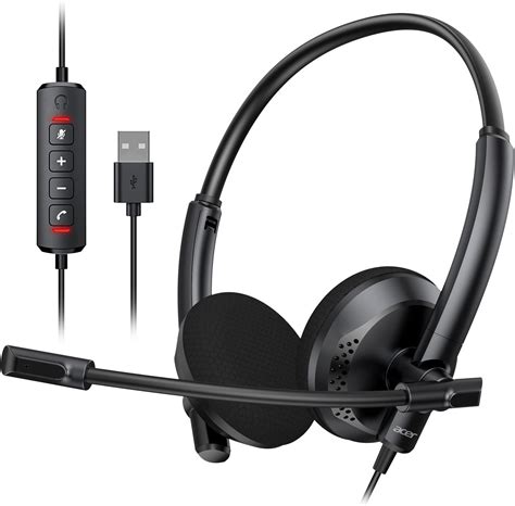 Amazon Com Logitech Headset Usb H Stereo Usb Headset With Mic For Windows And Mac Black