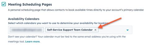Customize Connected Calendar And Meeting Scheduling Page Settings