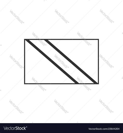 Trinidad And Tobago Flag Icon In Black Outline Vector Image