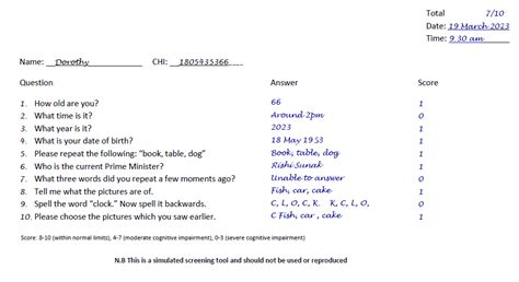 Dorothys Cognitive Screen Chss Elearning