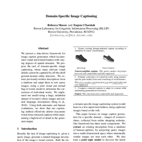 Domain Specific Image Captioning Acl Anthology