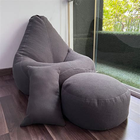 Washable Waffle Bean Bag Set Beanie Living