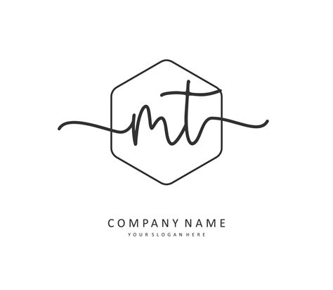 M T Mt Initial Letter Handwriting And Signature Logo A Concept