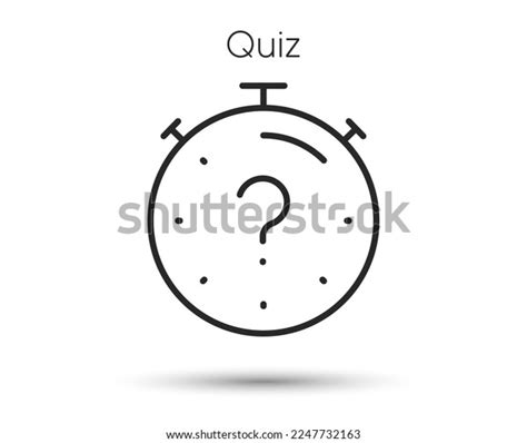 Quiz Line Icon Timer Question Mark Stock Vector Royalty Free
