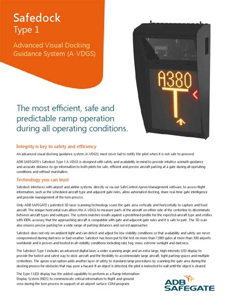 Adb Safegate Vdgs Brochure Pdf Airport