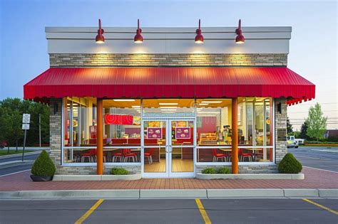 Front View Of A Fast Food Restaurant Franchise Store Stock Illustration