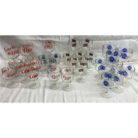 Large Lot Of Thumbprint Goblets Stemmed Beer Glass Or Stein