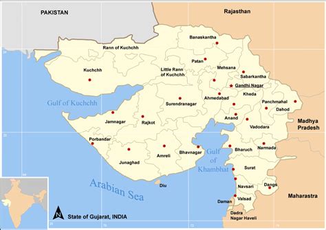 Geographical Map Of Gujarat State For Year 2002 Download Scientific
