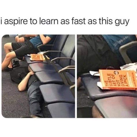 A Man Sleeping On An Airplane Seat With The Caption Saying I Aspire To