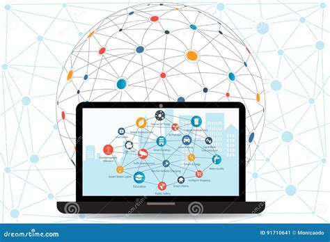 Internet Networking Concept And Cloud Computing Technology Stock Vector