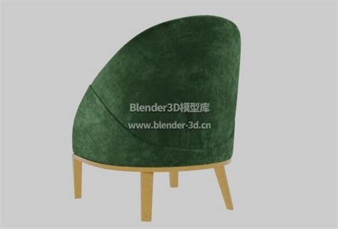 Blender 绿色靠背椅子单人沙发3d模型素材资源免费下载 Blender3d模型库