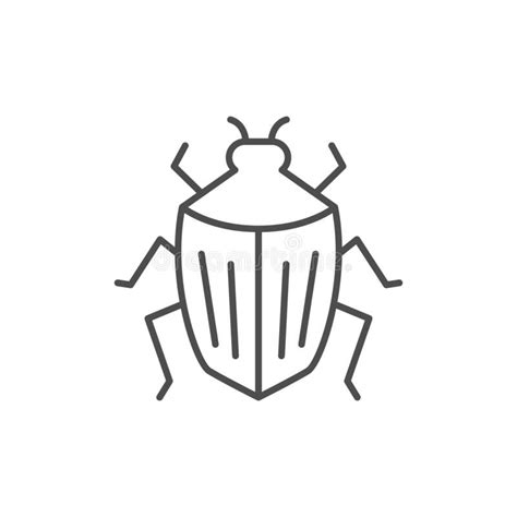 Bug Line Outline Icon Or Insect Concept Stock Vector Illustration Of Creature Technology