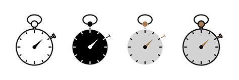 Stop Watch Icon Set Stopwatch Timer Chronometer Vector Image