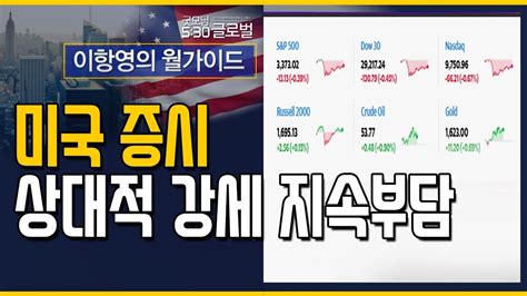 이항영의 월가이드 미국 증시 상대적 강세 지속 부담증시 증권 Youtube