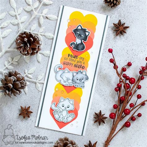Newtons Nook Slimline Masking Hearts Stencil Set