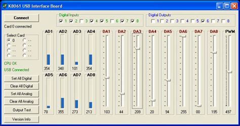SCHEDA CON INTERFACCIA USB 32 IN OUT 1 PWM OUT