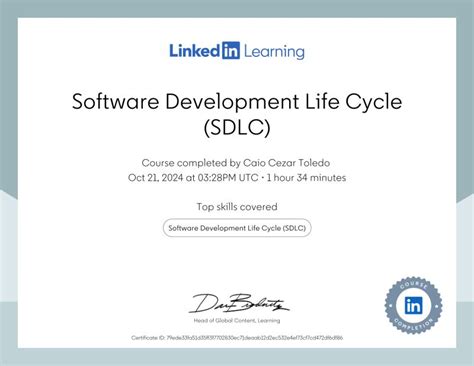 just finished the course “software development life cycle sdlc ” by