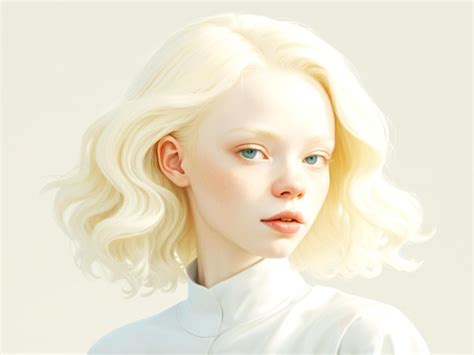A Person With Albinism Premium Ai Generated Image