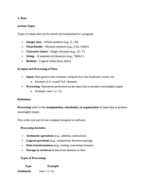 Unit 2 Notes Pst Pdf Programming Computer Program