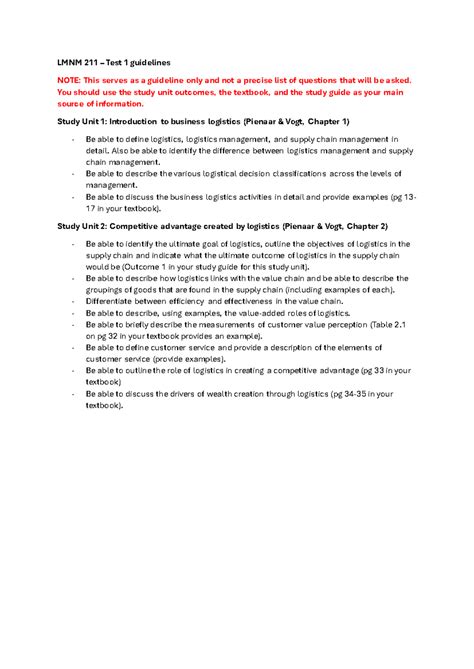Lmnm 211 Test 1 Guidelines Lmnm 211 Test 1 Guidelines Note This