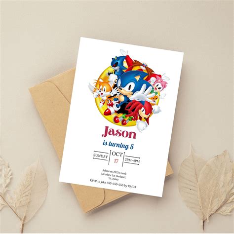 Sonic Invitation Sonic Birthday Invitation Template Sonic The Hedgehog Invitation Sonic Party