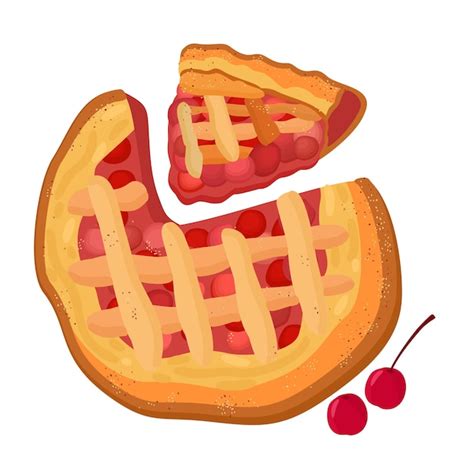 Premium Vector Cherry Pie Vector Isolated Illustration