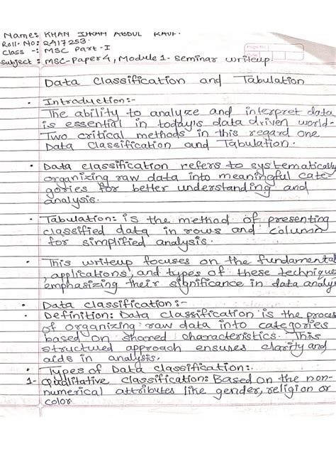 Data Classification And Tabulation Pdf