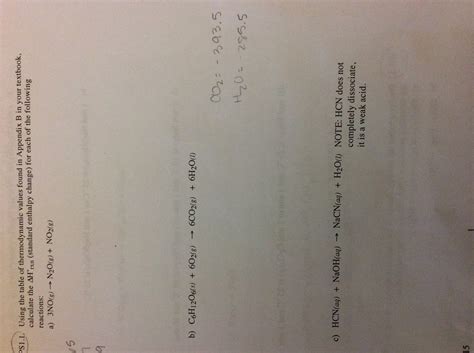 Solved Using The Table Of Thermodynamic Values Found In