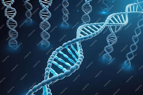 Premium Photo Isometric Digital Dna Structure In Blue Background