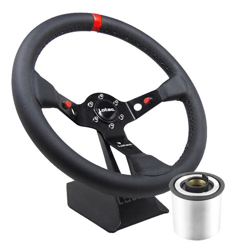 Volante Esportivo Lotse Dakar Couro Vermelho Cubo Brinde Parcelamento Sem Juros